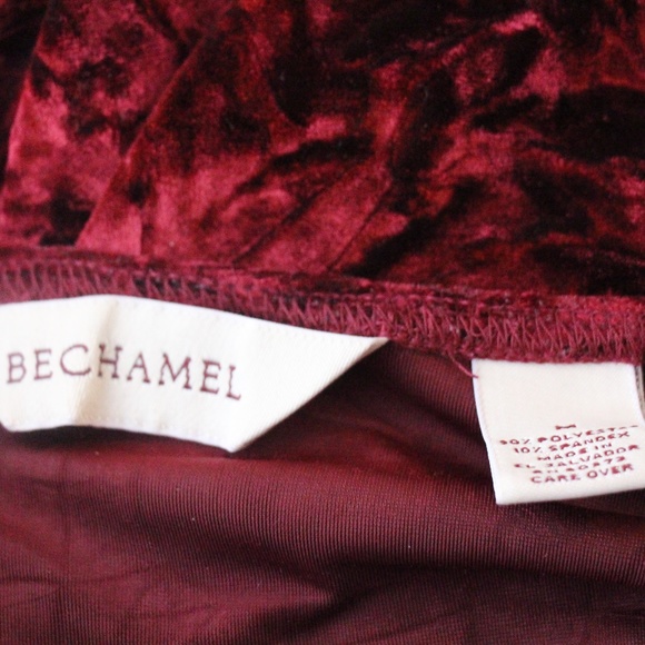 Bechamel | Tops | Bechamel Redburgundy Velvet Long Sleeve Top | Poshmark